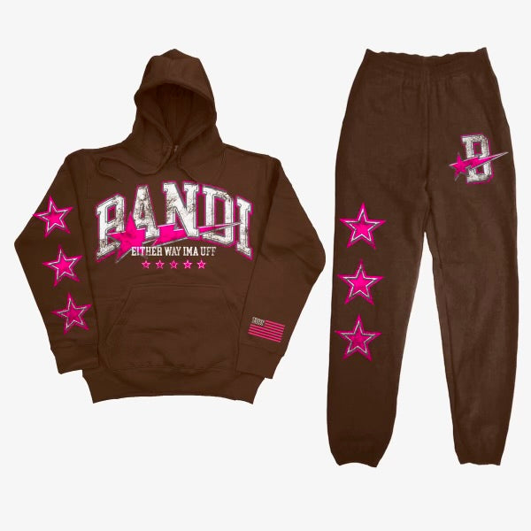 Bandi "Star Was Born" Sweatsuit (Brown/Pink) – Everything Bandi Clothing