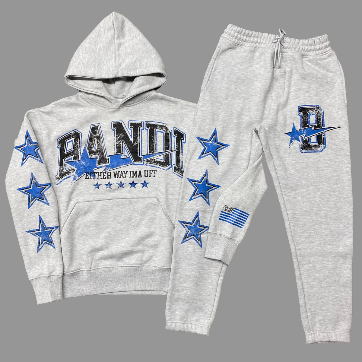 Bandi "Star Was Born" Sweatsuit (Grey/Royal Blue) – Everything Bandi ...